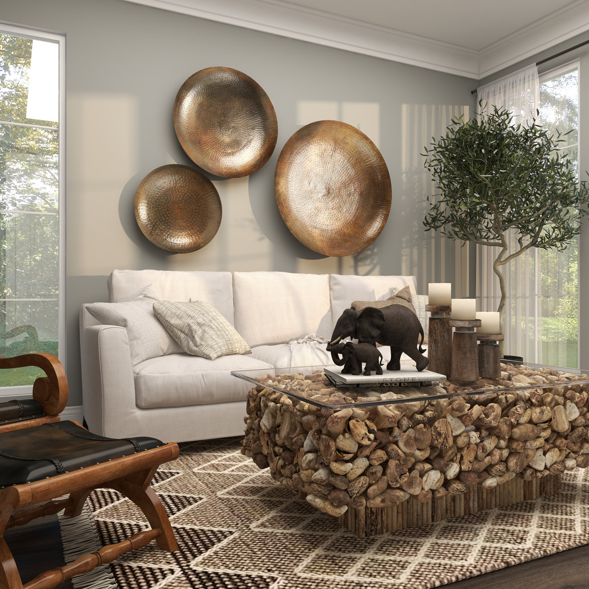 Langley Street® Metal Large Metallic Disk Plate Home Wall Decor ...