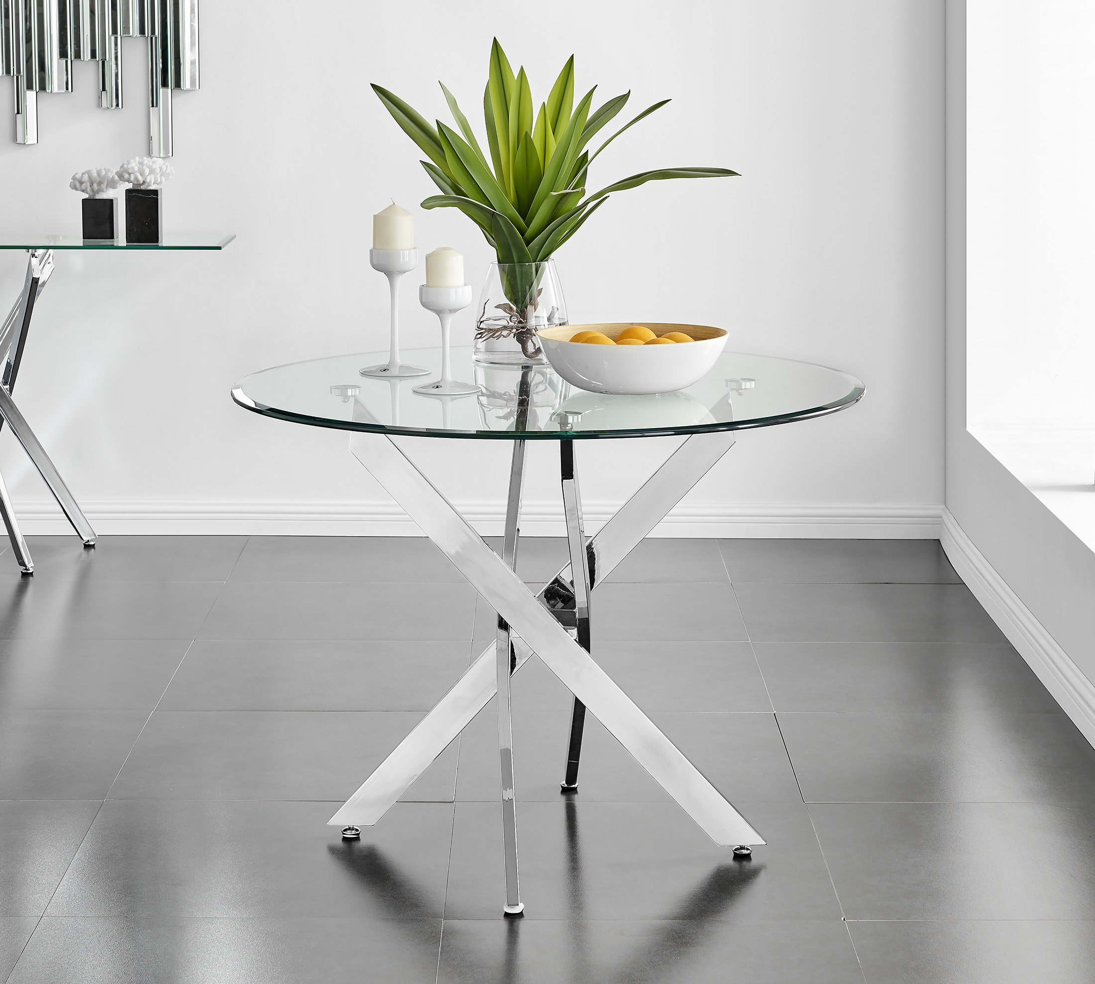 dining table with chrome legs