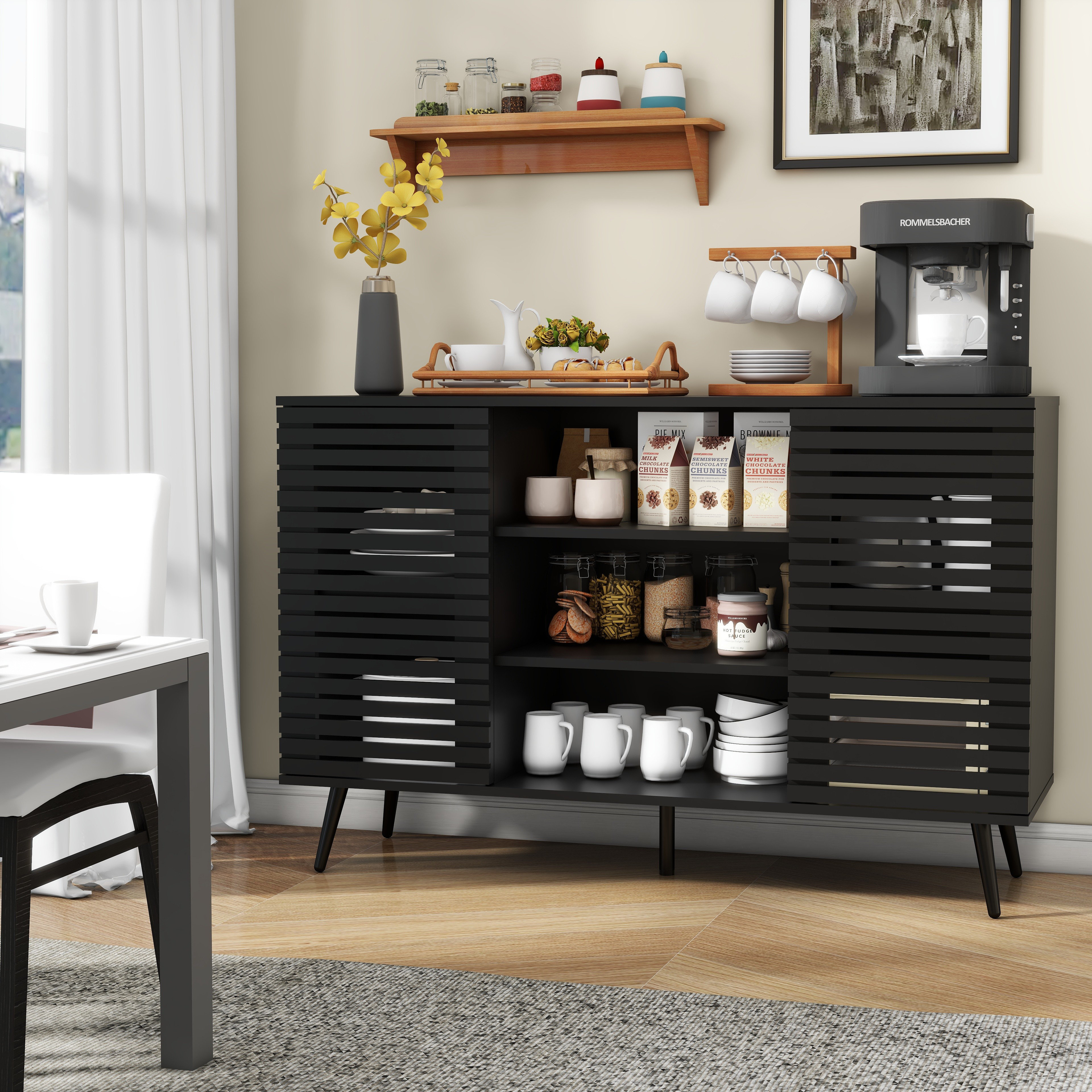George Oliver Sleek Black Buffet Sideboard – Stylish and Functional ...