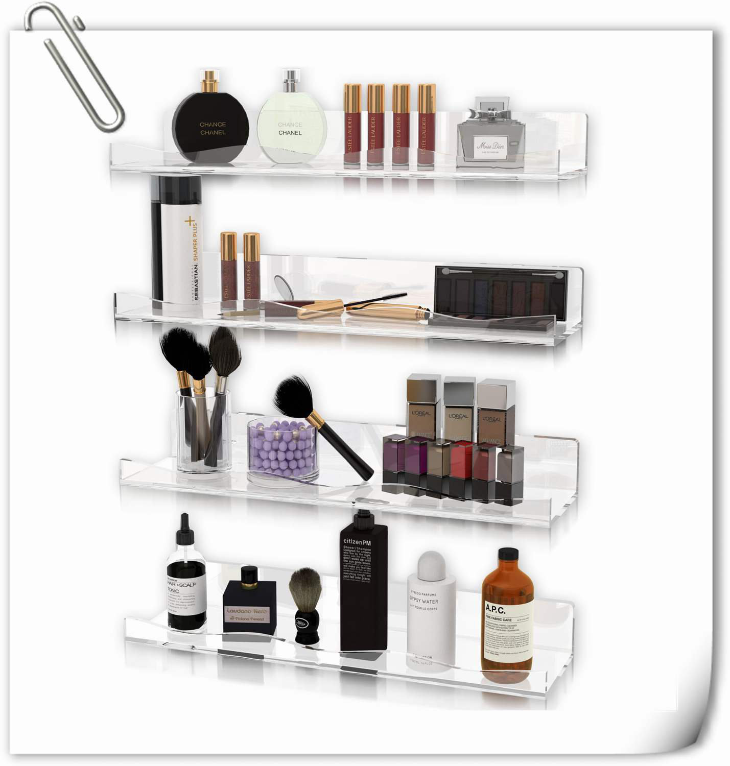 Wrought Studio Kennethia 4 Piece Acrylic Floating Shelf | Wayfair