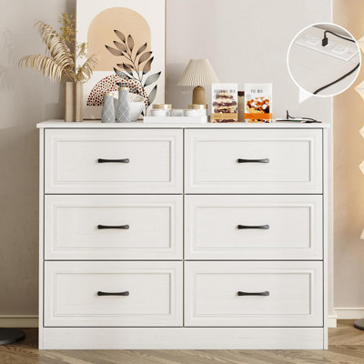 Winston Porter Grey 6 Chest Of Drawer Dresser, Modern Dresser With Deep ...