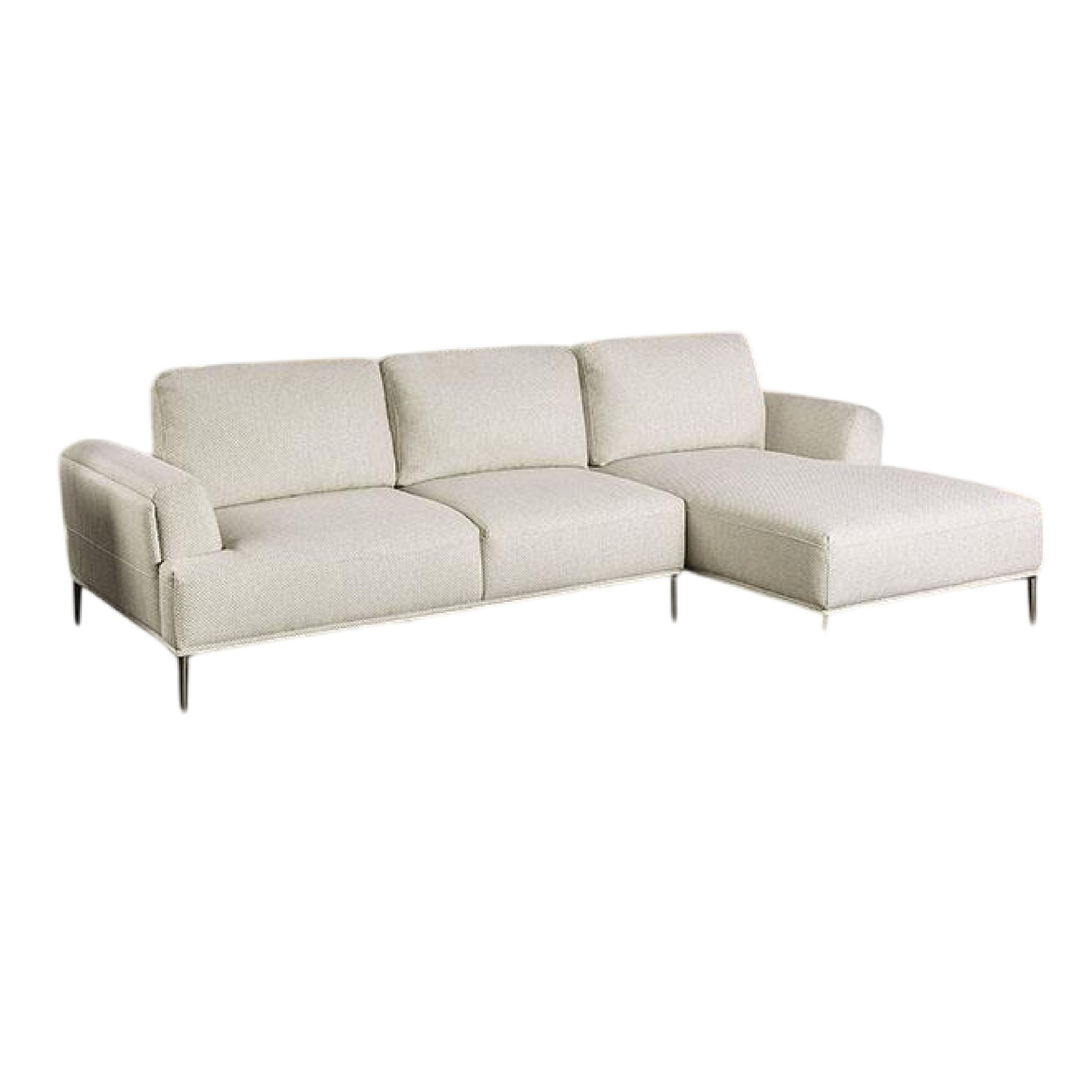Benjara Batty Large L Shaped Sectional Chaise Sofa, Chenille ...