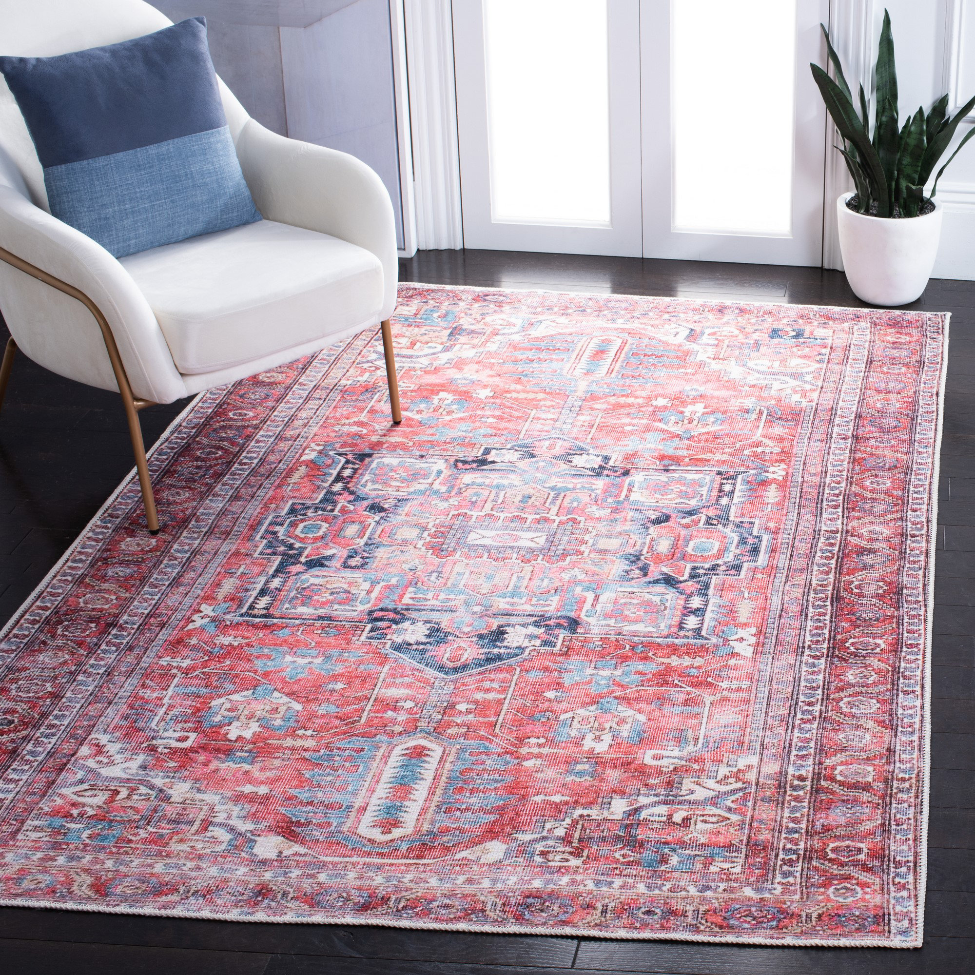 Mistana™ Adele Oriental Red/Navy Area Rug & Reviews | Wayfair