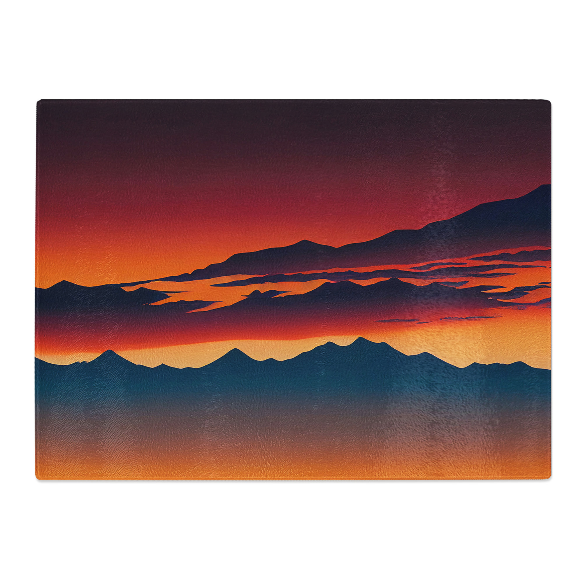 17 Stories Heartwarming Mountain Sunset Glass Chopping Board | Wayfair ...