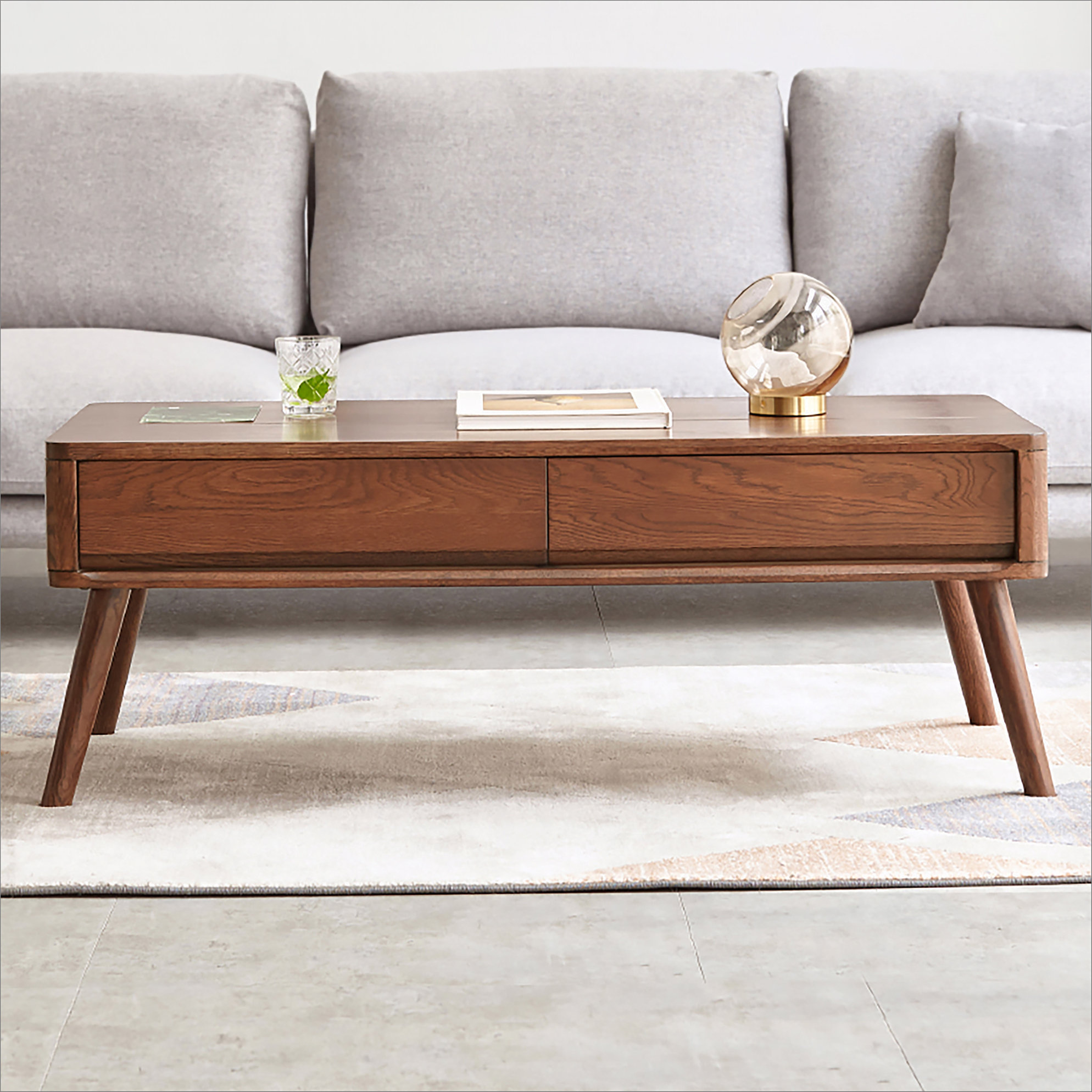 Corrigan Studio® Elevating Center Table Low Table 100% Solid Oak Wood ...