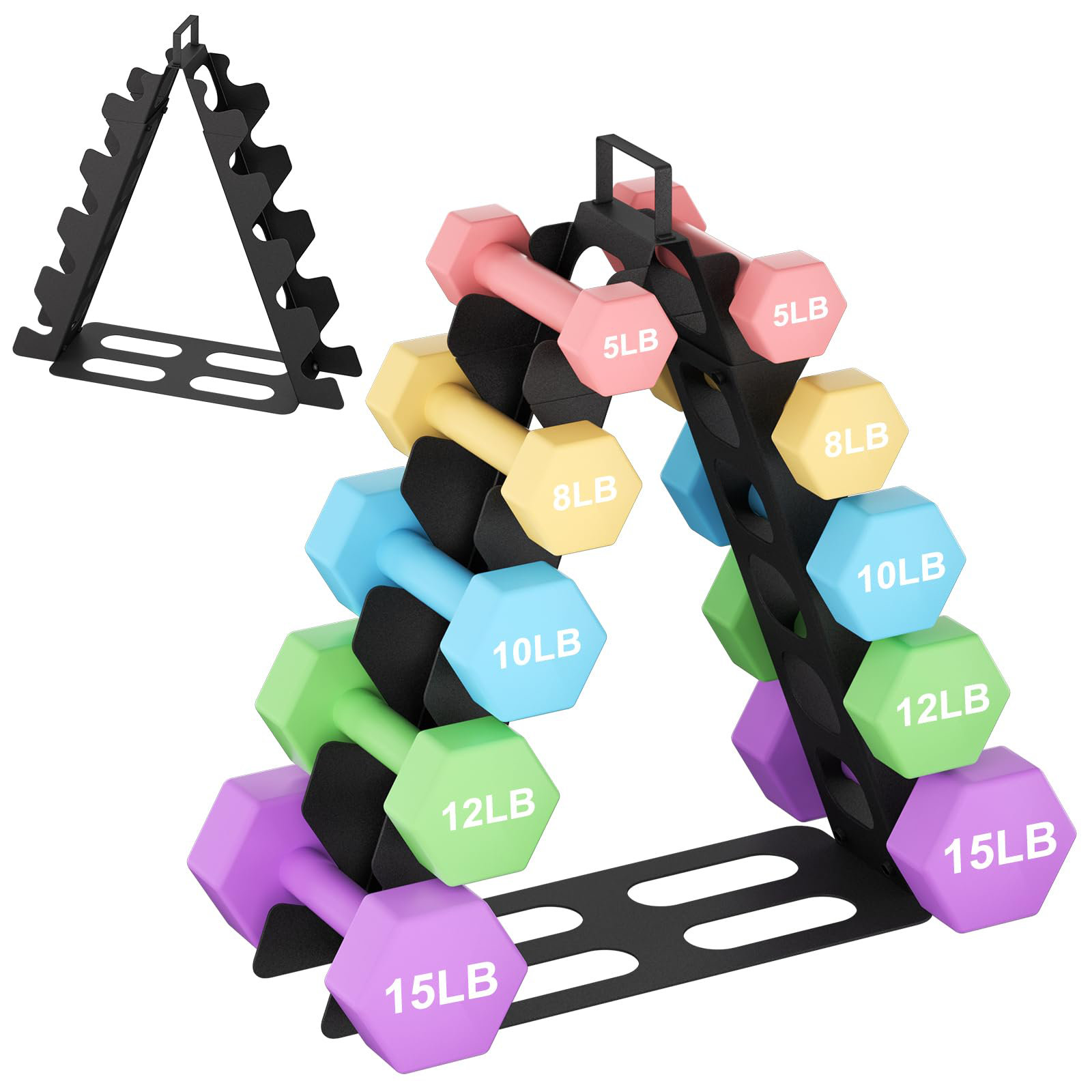 Arlmont & Co. Dumbbell Rack(Dumbbells Not Included),A-Frame Metal ...