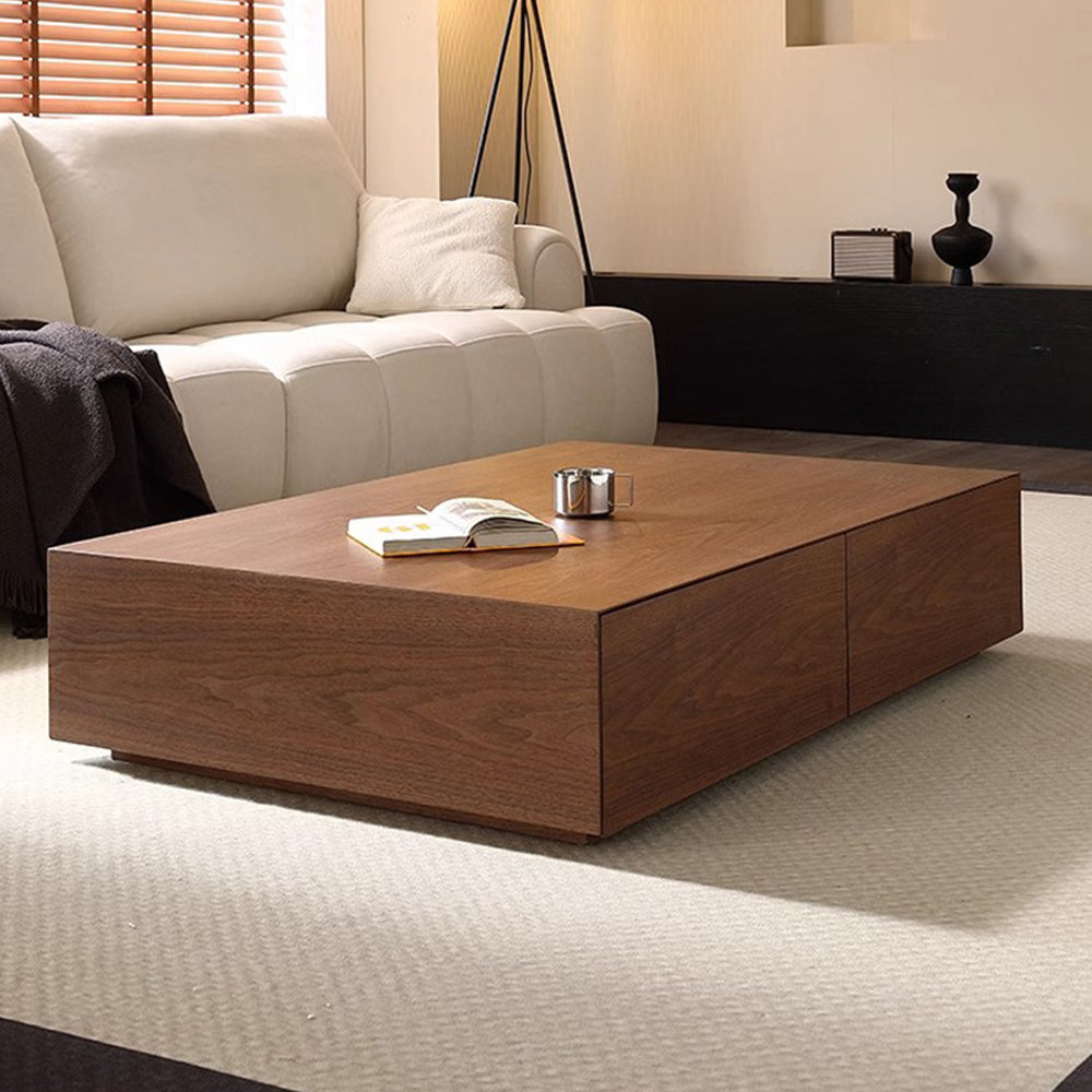 Hokku Designs Modern minimalist rectangular storage coffee table | Wayfair