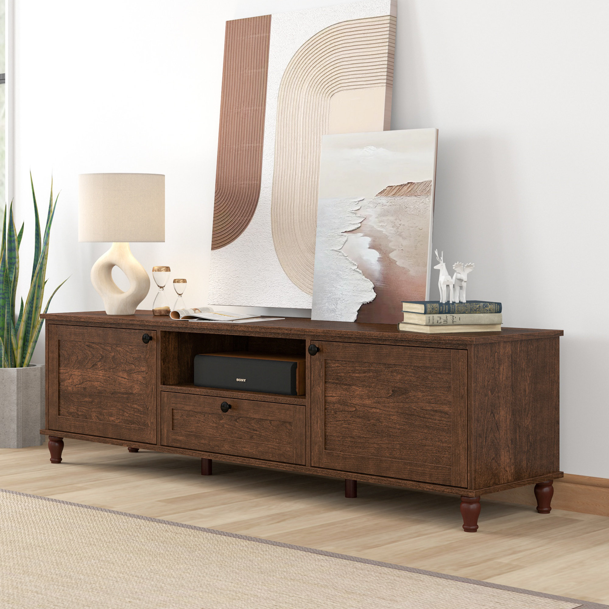 Lark Manor™ Parthenia 70'' Wide Rustic Country TV Stand With 2 Doors, 1 ...