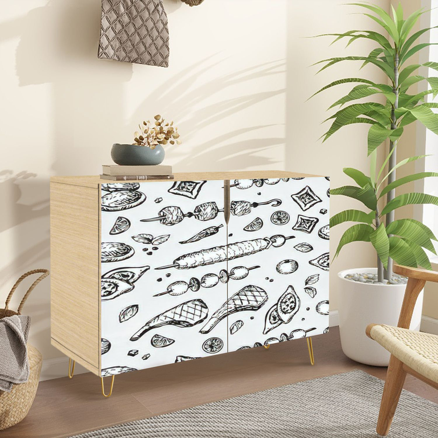 George Oliver Sideboard Buffet Cabinet with Storage Meat seamless ...