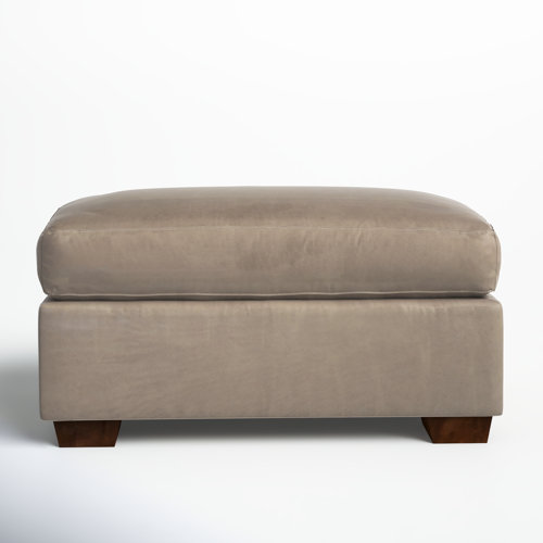Cranbrook Leather Ottoman | Birch Lane