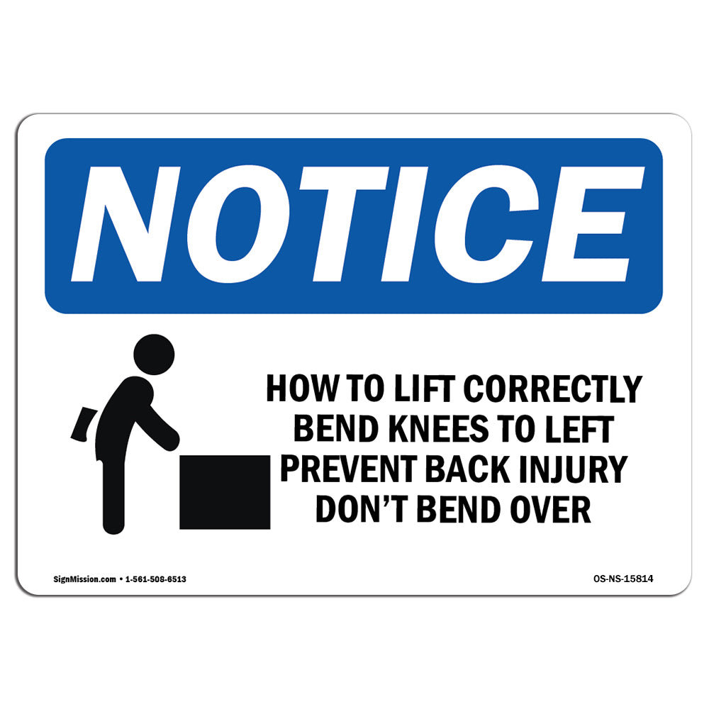 SignMission How to Lift Correctly Prevent Back Injury Sign | Wayfair