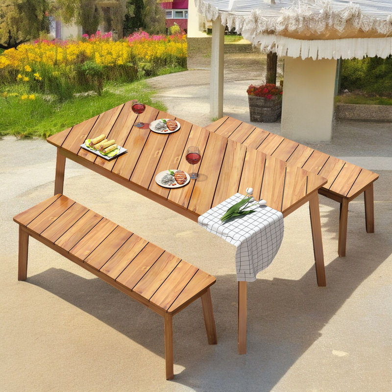 Loon Peak® Jadviga Rectangular 4 - Person 50'' L Outdoor Dining Set ...