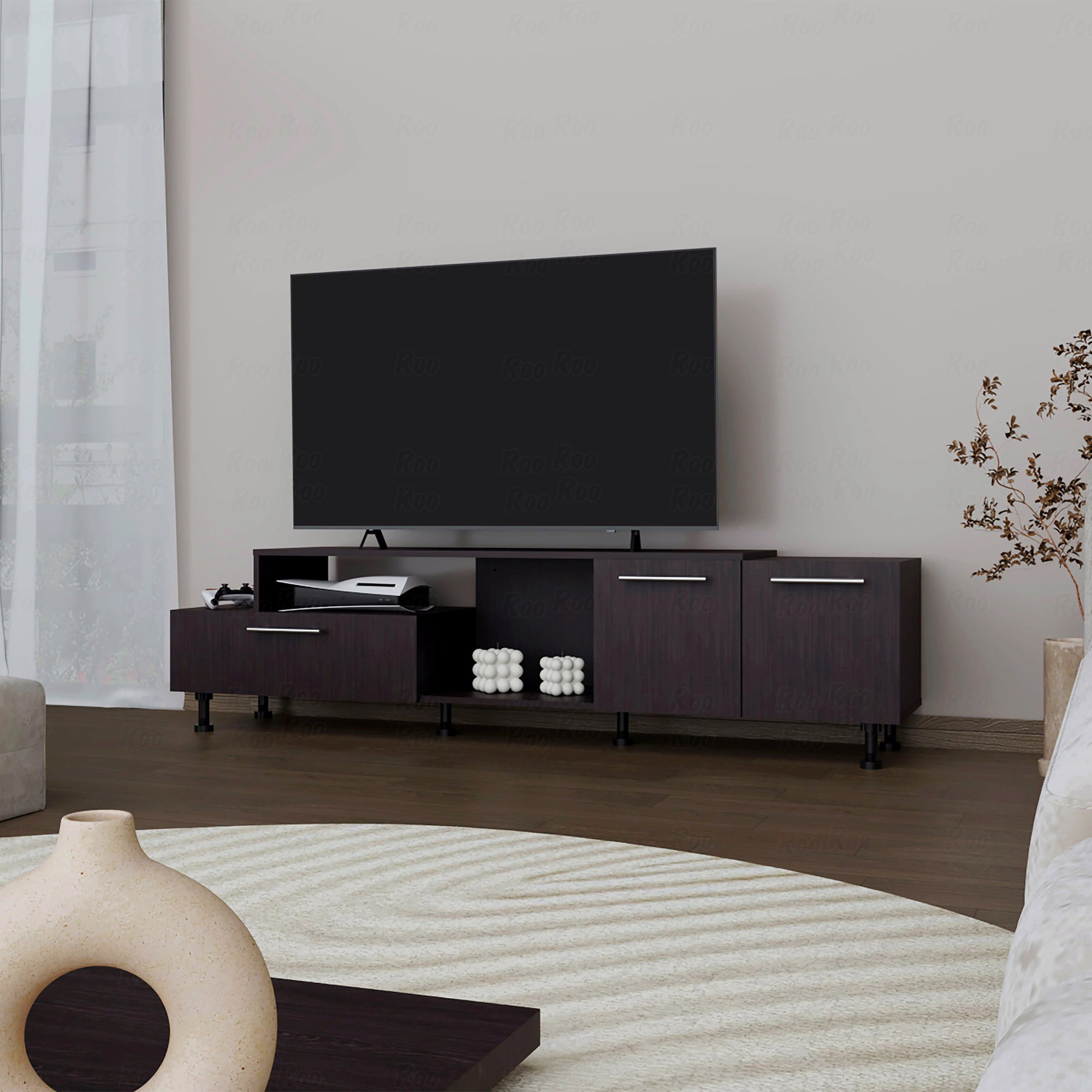 Latitude Run® Entertainment Centre With Open Storage And 2-Side ...