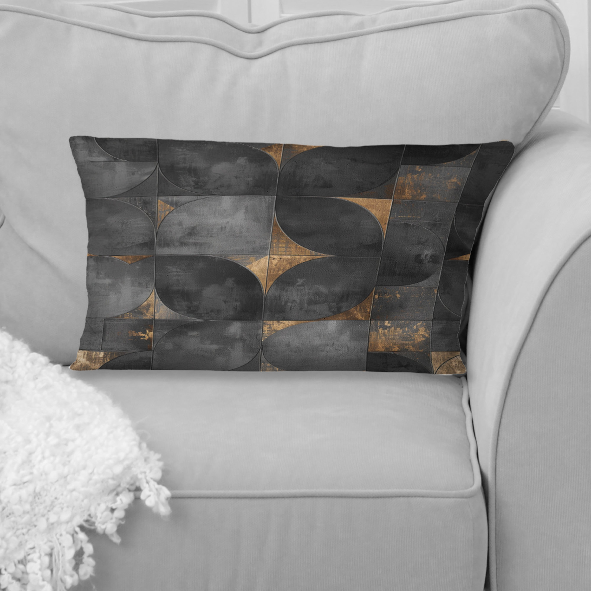 Design Art Glam Geo Patterns - Glam Lumbar Pillow | Wayfair