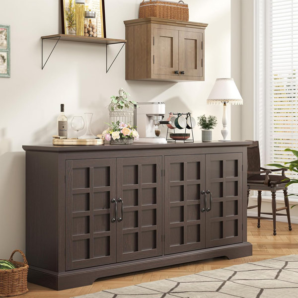 Winston Porter 70" Wood Buffet Cabinet, Farmhouse Buffet Sideboard ...