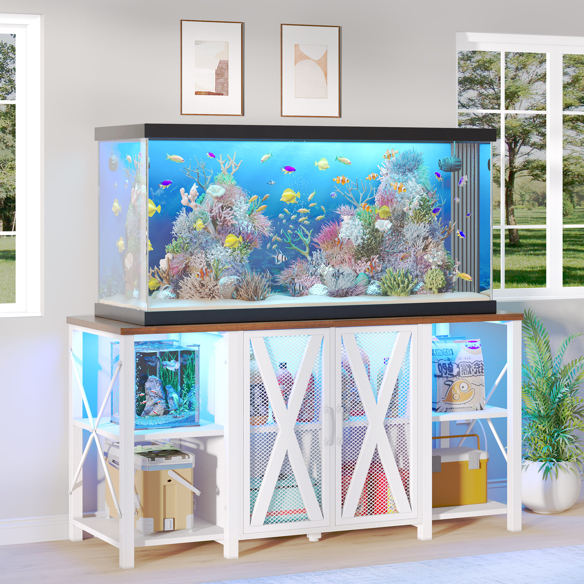 Tucker Murphy Pet™ Eunita 75-120 Gallon Aquarium Stand With Charging ...