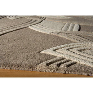 Red Barrel Studio® Cloninger Handmade Wool Mocha Rug & Reviews | Wayfair