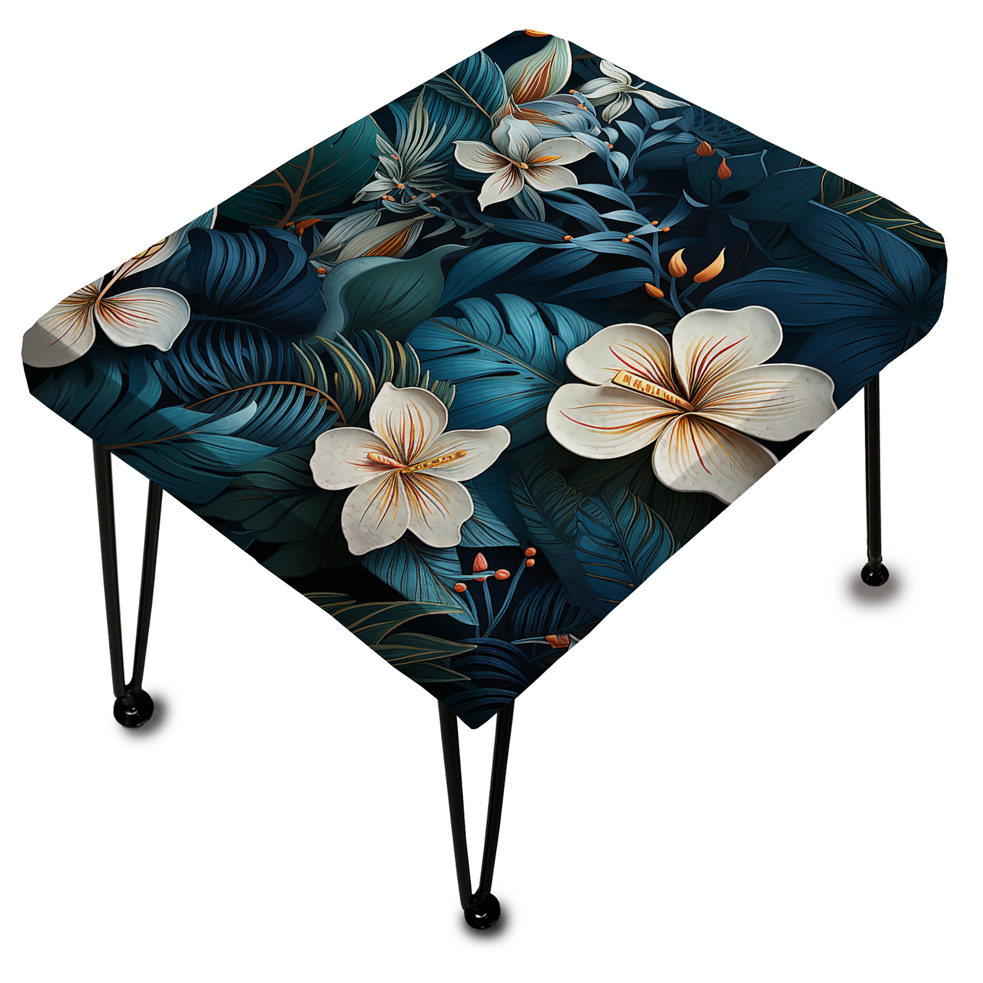 Design Art Moody Tropics Moody Patterns - Tropical Rectangle Ottoman ...