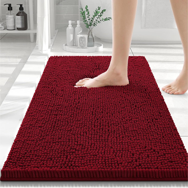 Ebern Designs Djenkely Chenille Bath Rug | Wayfair