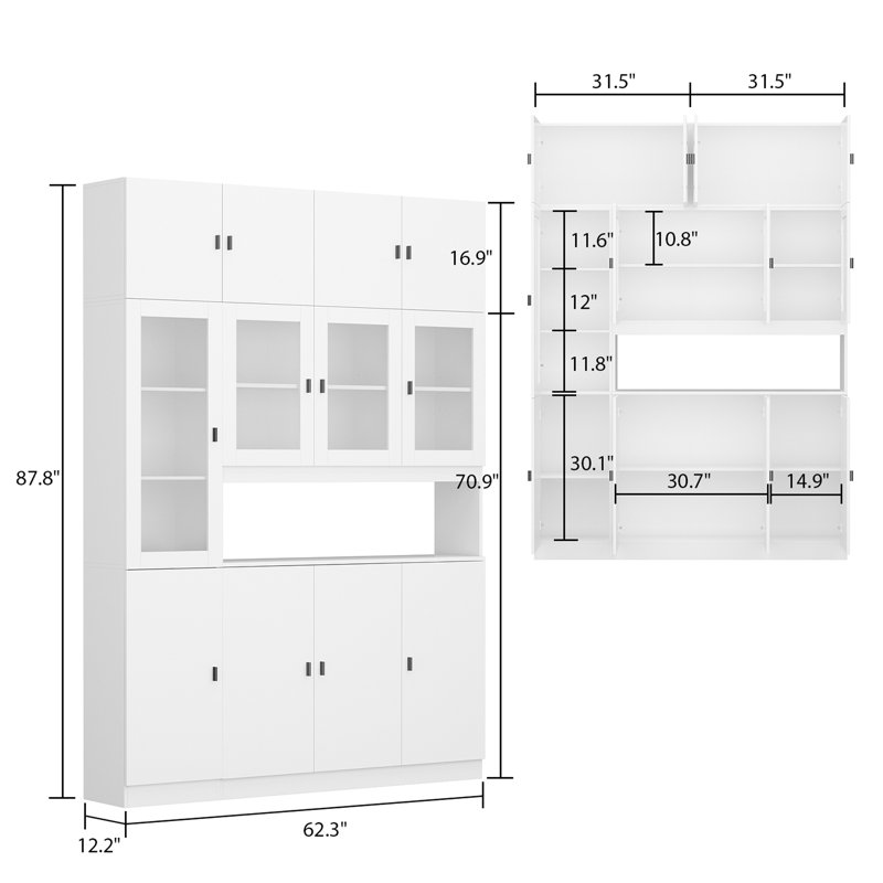 Wade Logan Carthell 87.8" Kitchen Pantry & Reviews - Wayfair Canada