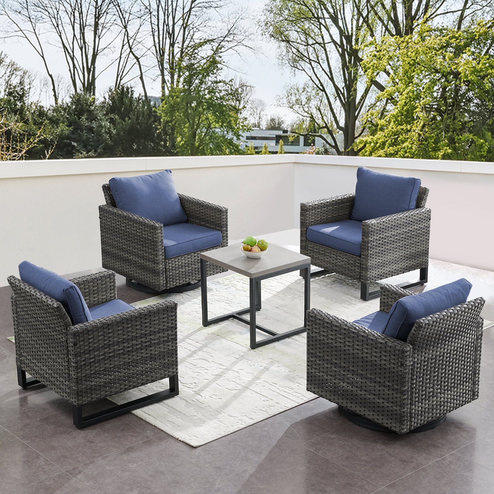 Hokku Designs Valierius 5 Piece Multiple Chairs Seating Group with ...