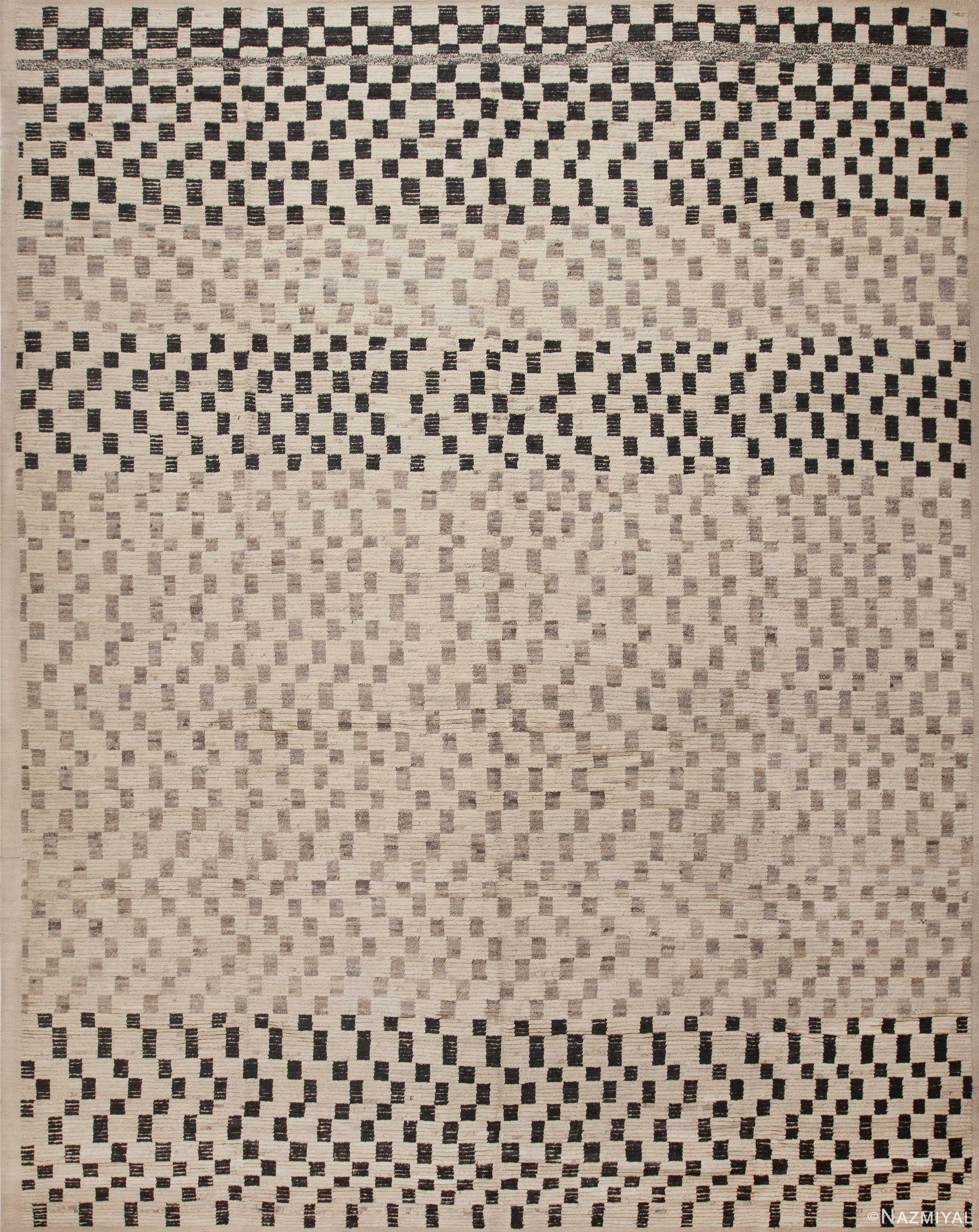 Nazmiyal Collection One-of-a-Kind Large Size Modern Cream/Gray/Black ...