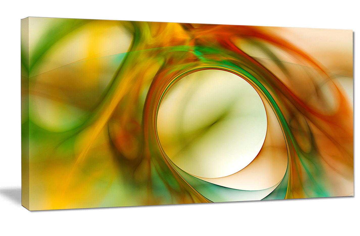 Design Art Circled Green Psychedelic Texture - Wrapped Canvas Graphic ...