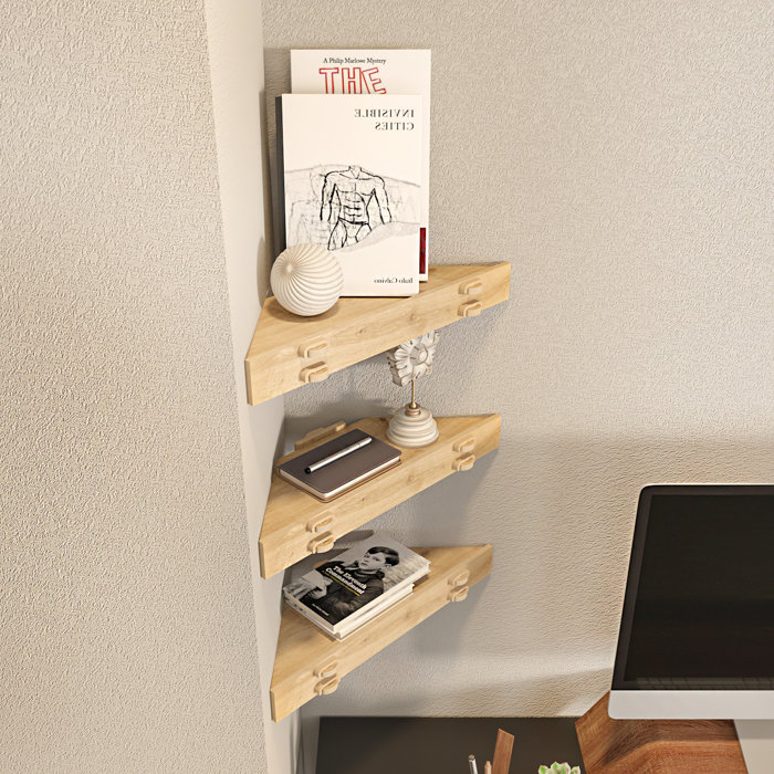 Ebern Designs Nechelle 3 Piece Triangle Corner Shelf | Wayfair