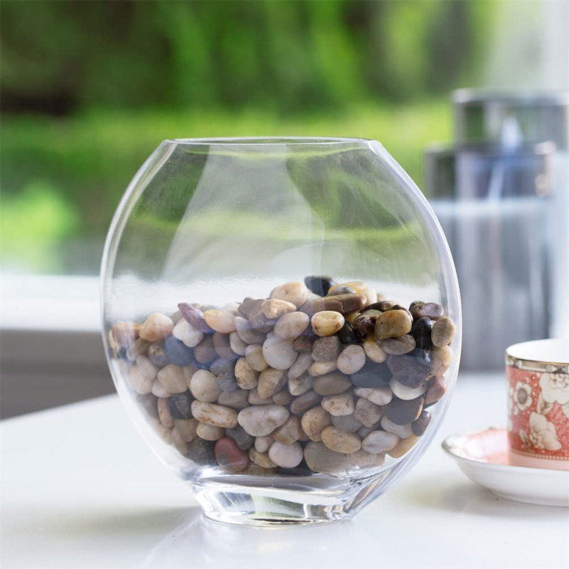 Ebern Designs Unique Oval Glass Vase | Wayfair