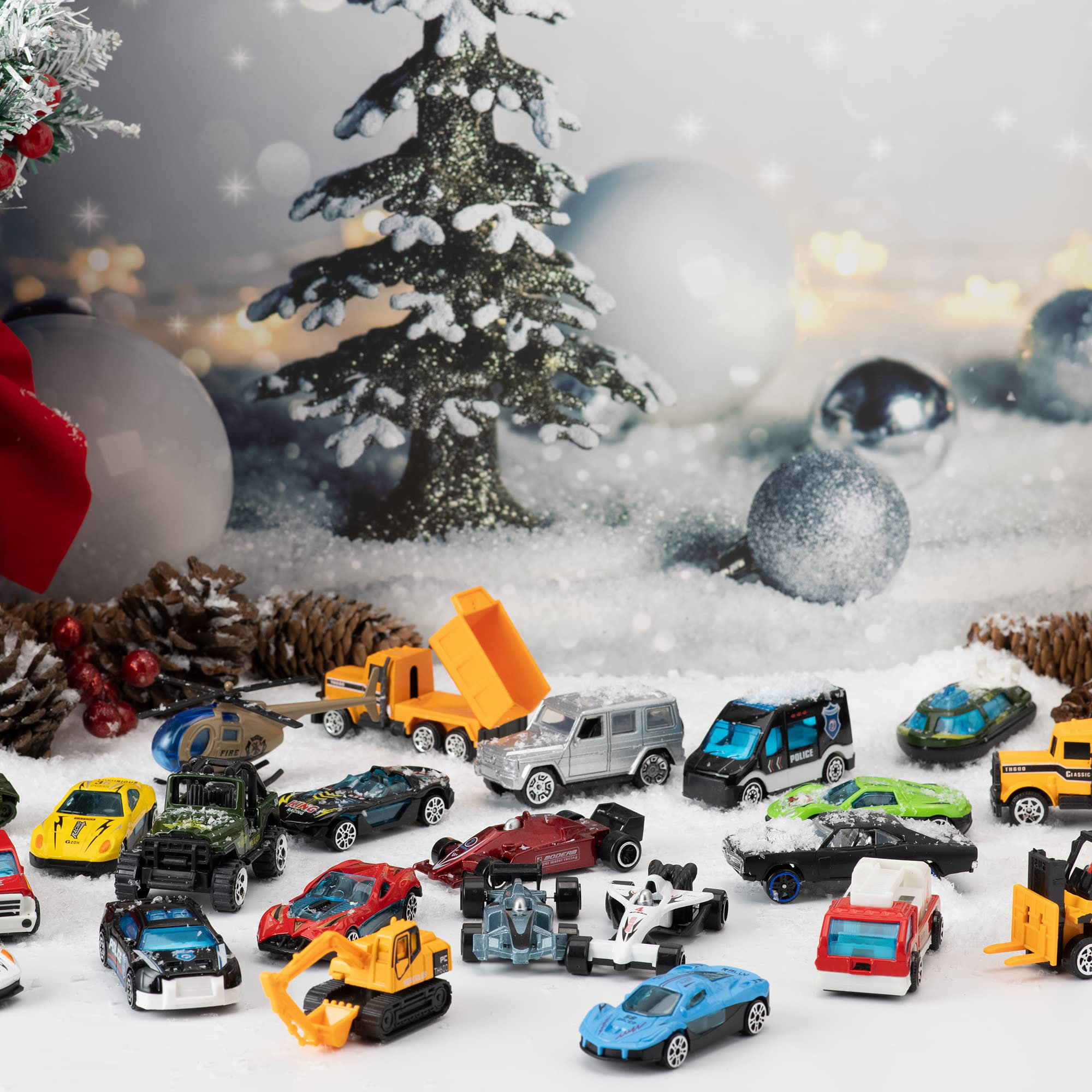 The Holiday Aisle® Christmas Advent Calendar Diecast Cars Set | Wayfair