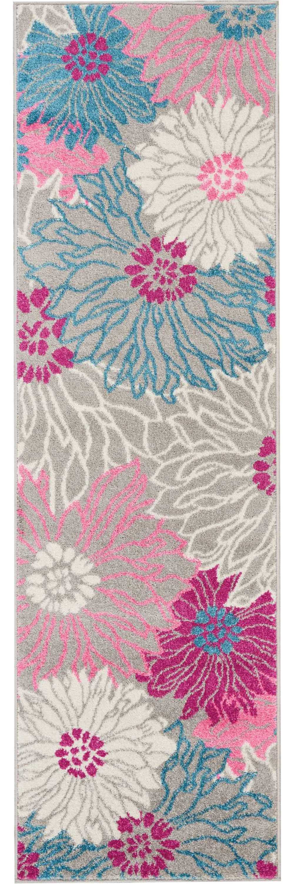 Red Barrel Studio® Gray Floral Dhurrie Rug | Wayfair