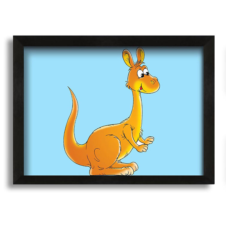 Zoomie Kids Fuzzy Kangeroo Baby Blue - Single Picture Frame Graphic Art ...