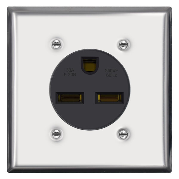 EZsport NEMA 6-30R Flush Mounting Power Outlet,30Amp,2P 3W | Wayfair