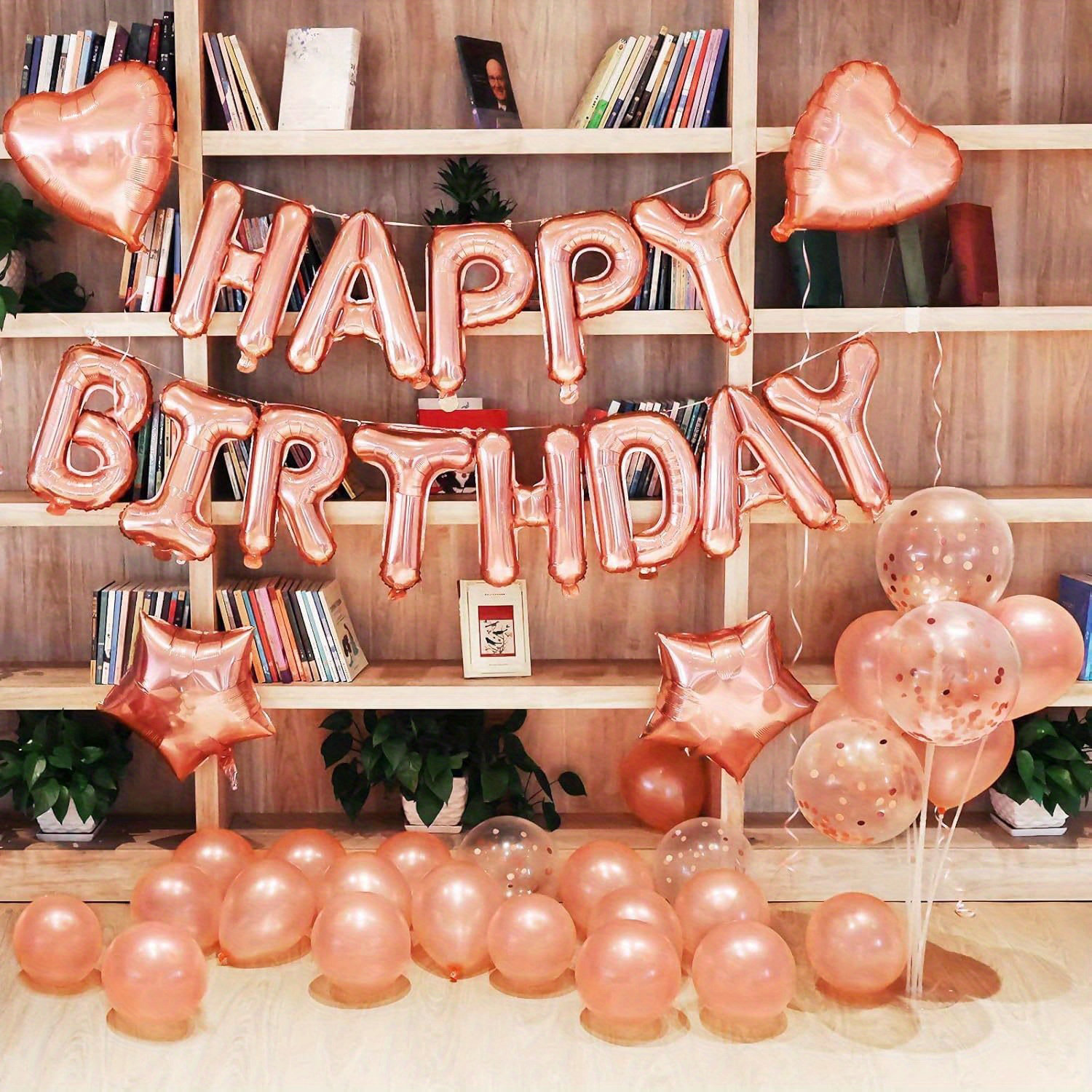 Mercer41 41pcs Happy Birthday Star Balloon Banner Set, Rose Gold ...