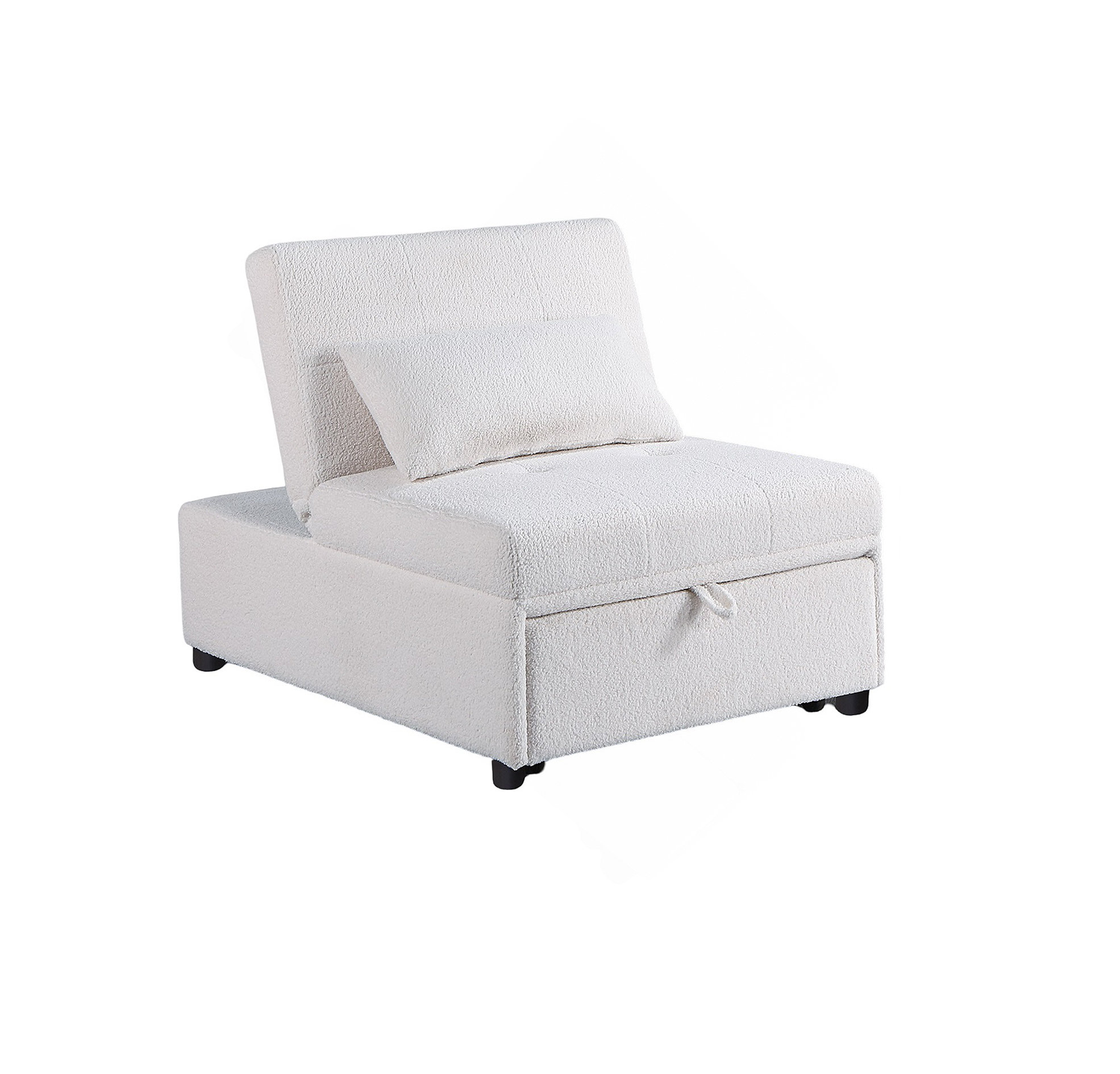 Latitude Run® Contemporary White Color Sleeper Sofa Chair Pillow Plush ...