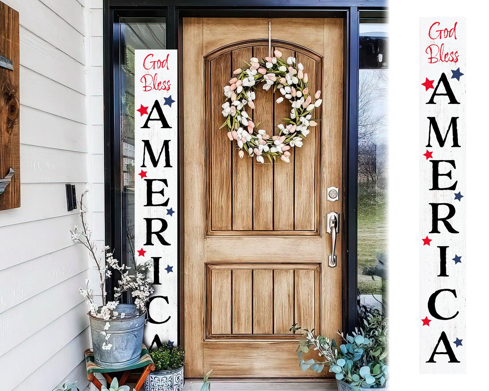The Holiday Aisle® Amarrah Wood Wall Mounted Outdoor Independence Day ...