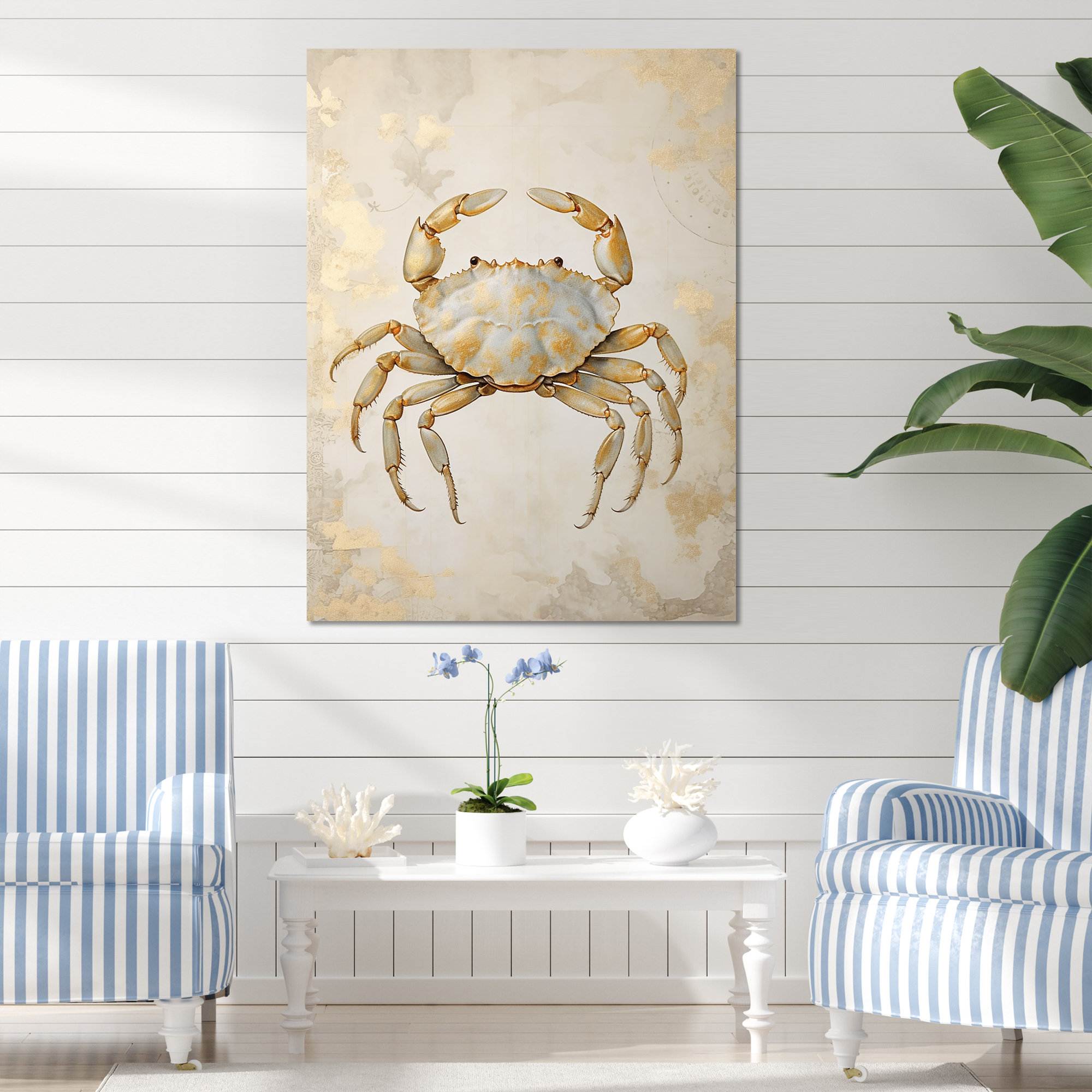 Highland Dunes Minimalism Crab Painting II On Canvas Print | Wayfair