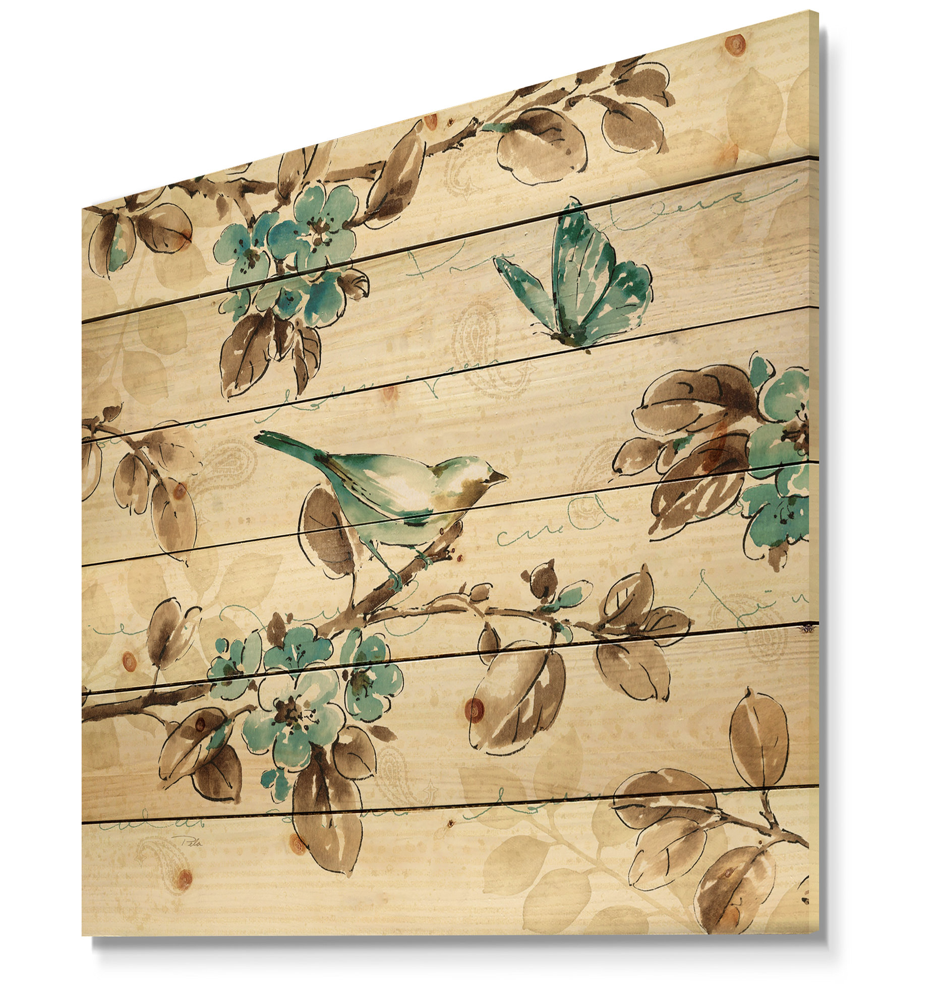 East Urban Home Beige Bird Wings III - Traditional Print on Natural ...