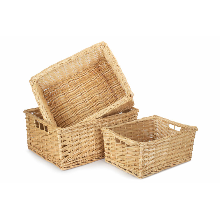 August Grove Kitchen Wicker 3 Piece Storage Basket Set | Wayfair.co.uk