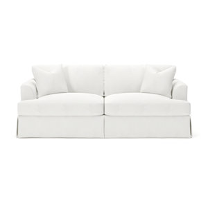 Wayfair Custom Upholstery™ Lucia Recessed Arm Slipcovered Sofa with ...
