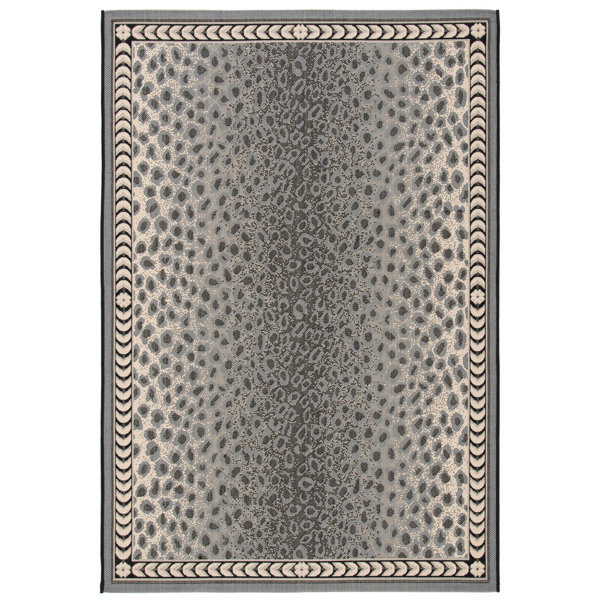 Mercer41 Avlyn Animal Print Gray/Black Indoor / Outdoor Area Rug ...