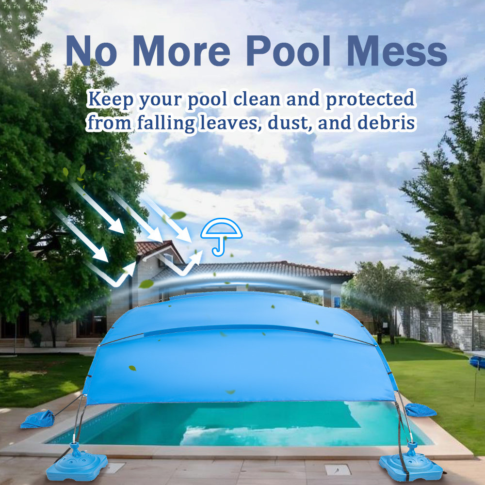 VAJIAZA Sunshade Pool Canopy 137.8" × 94.5", UPF50+ Waterproof Cover ...