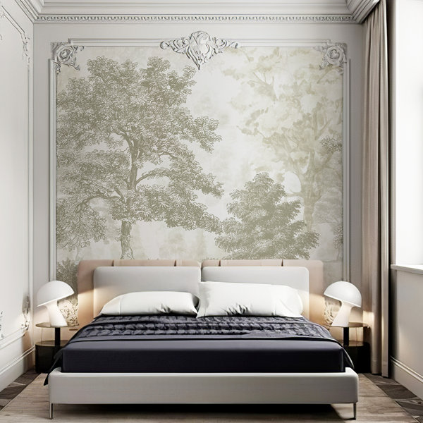 Red Barrel Studio® Vintage Forest Trees Wall Mural Peel and Stick Tree ...