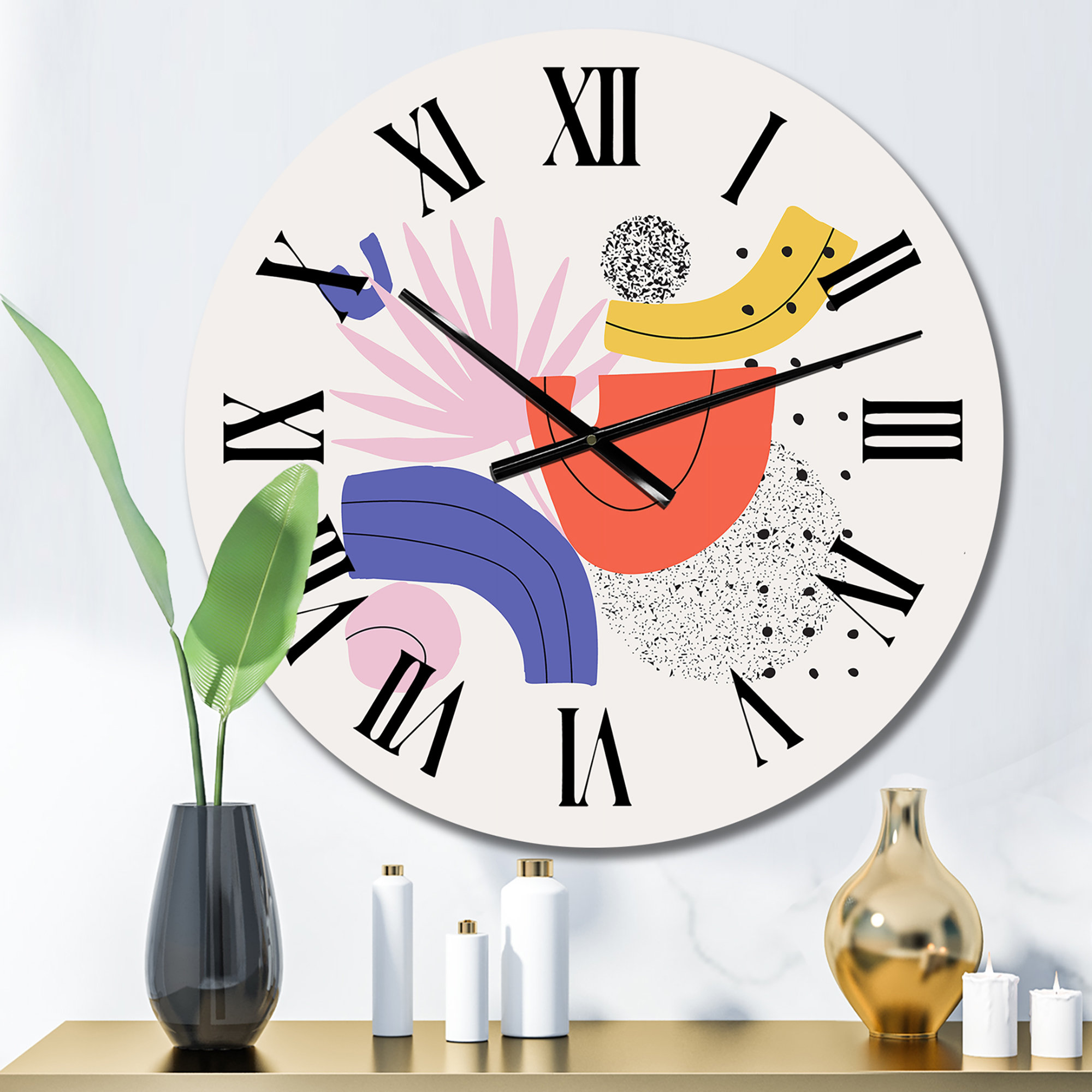 East Urban Home Organic Retro Shapes with Tropical Leaves II - Modern ...