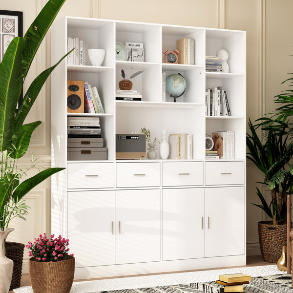 Latitude Run® Modern Versatile Bookcase - 78.7" H X 63" W X 15.7" D ...
