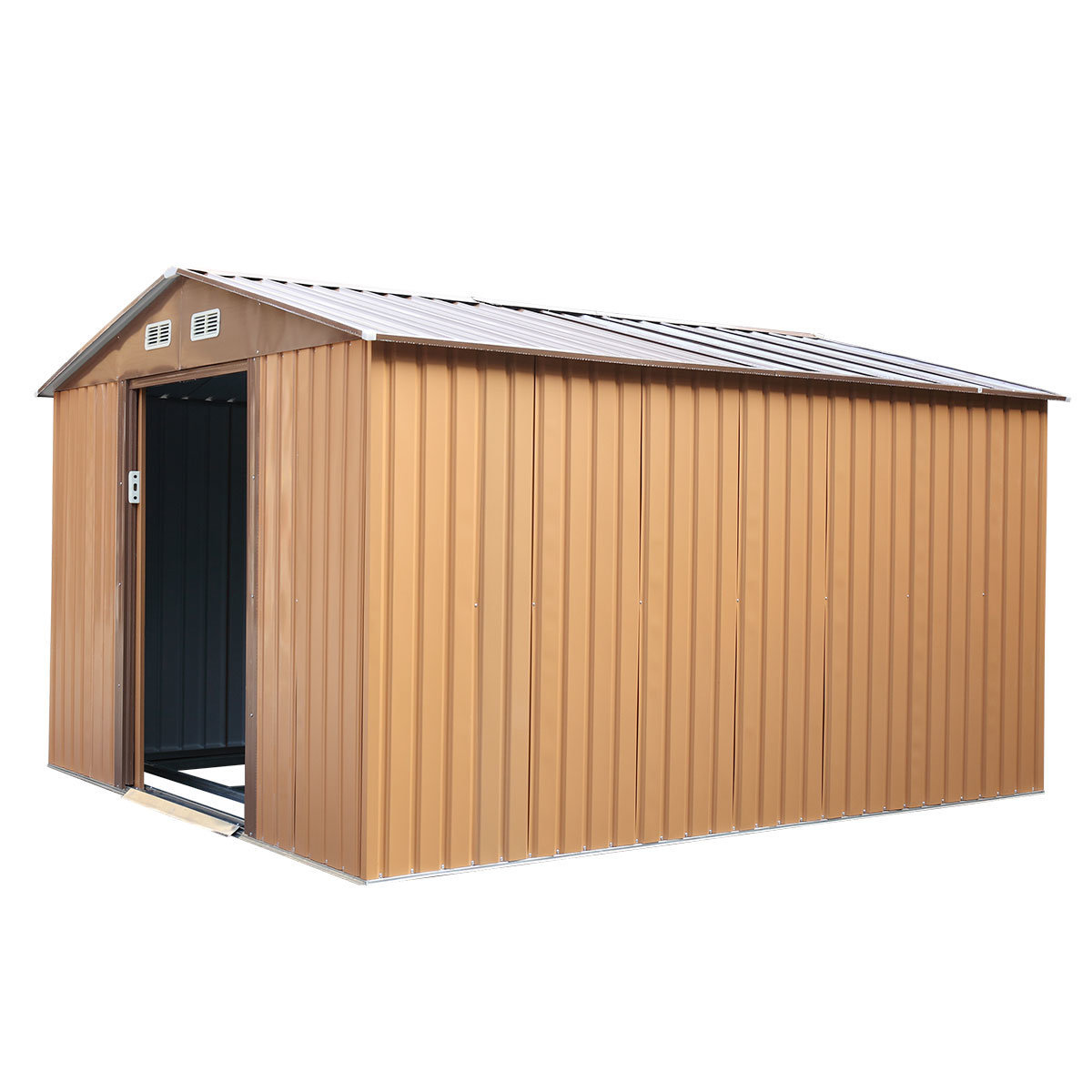 CG INTERNATIONAL TRADING 9.1' X 10.5' Galvanized Steel Storage Shed ...