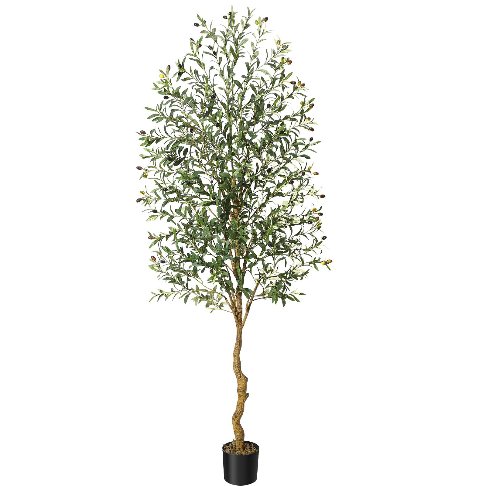 Primrue Faux Olive Tree Artificial Indoor, 7Ft Tall Fake Olive Tree ...