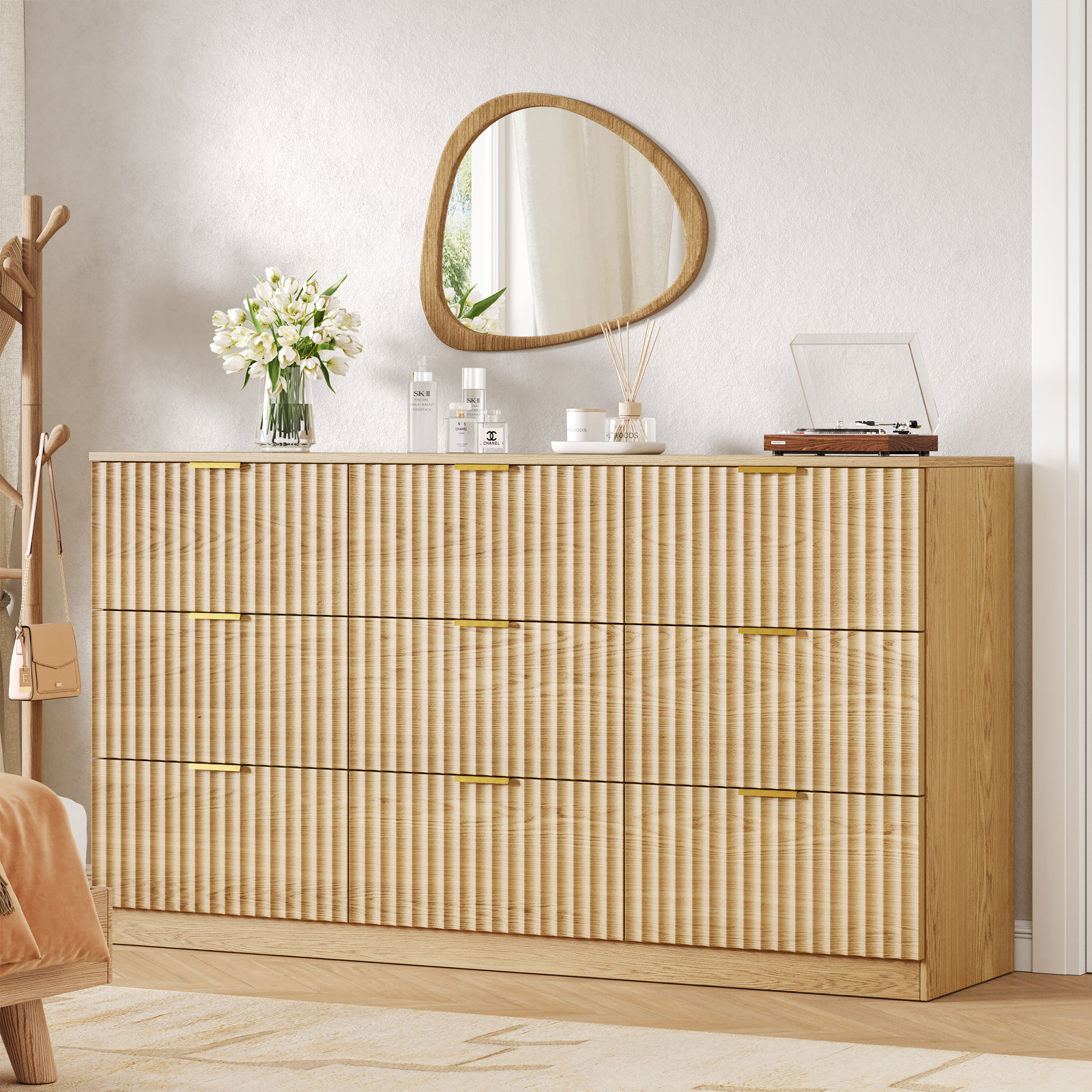 Ebern Designs Fluted 9 Drawer Dresser & Reviews | Wayfair