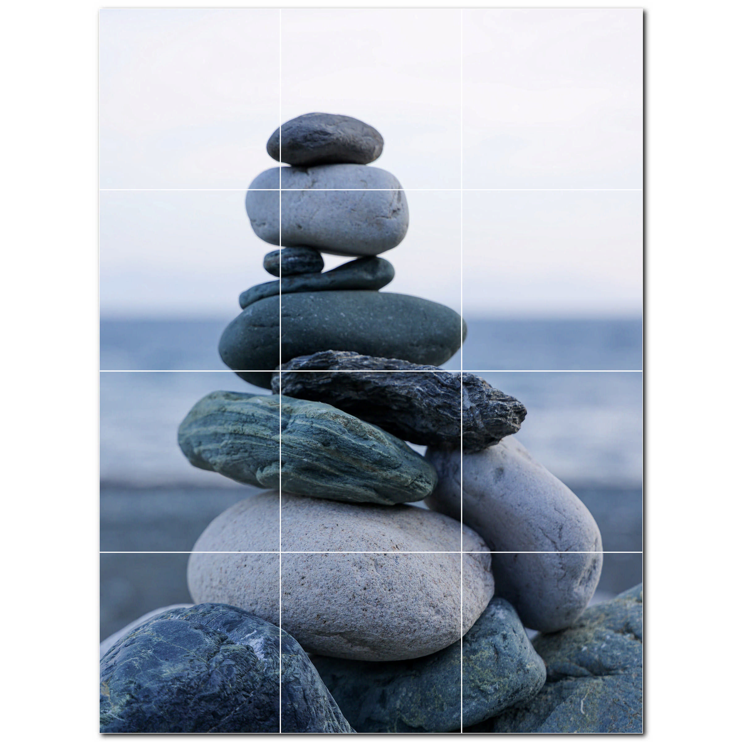 Picture-Tiles.com 12.75" x 17" Ceramic Rocks Photo Decorative Mural ...