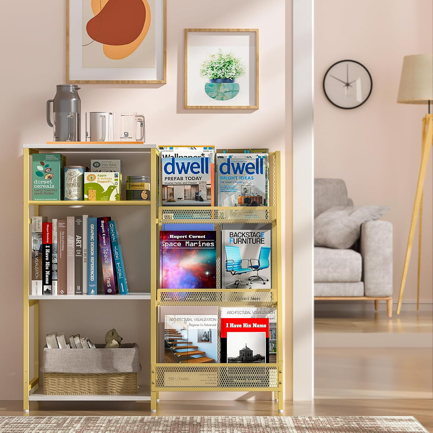 Mercer41 Wooden Kids Bookshelf with 3-Tier Ladder Book Display Rack ...